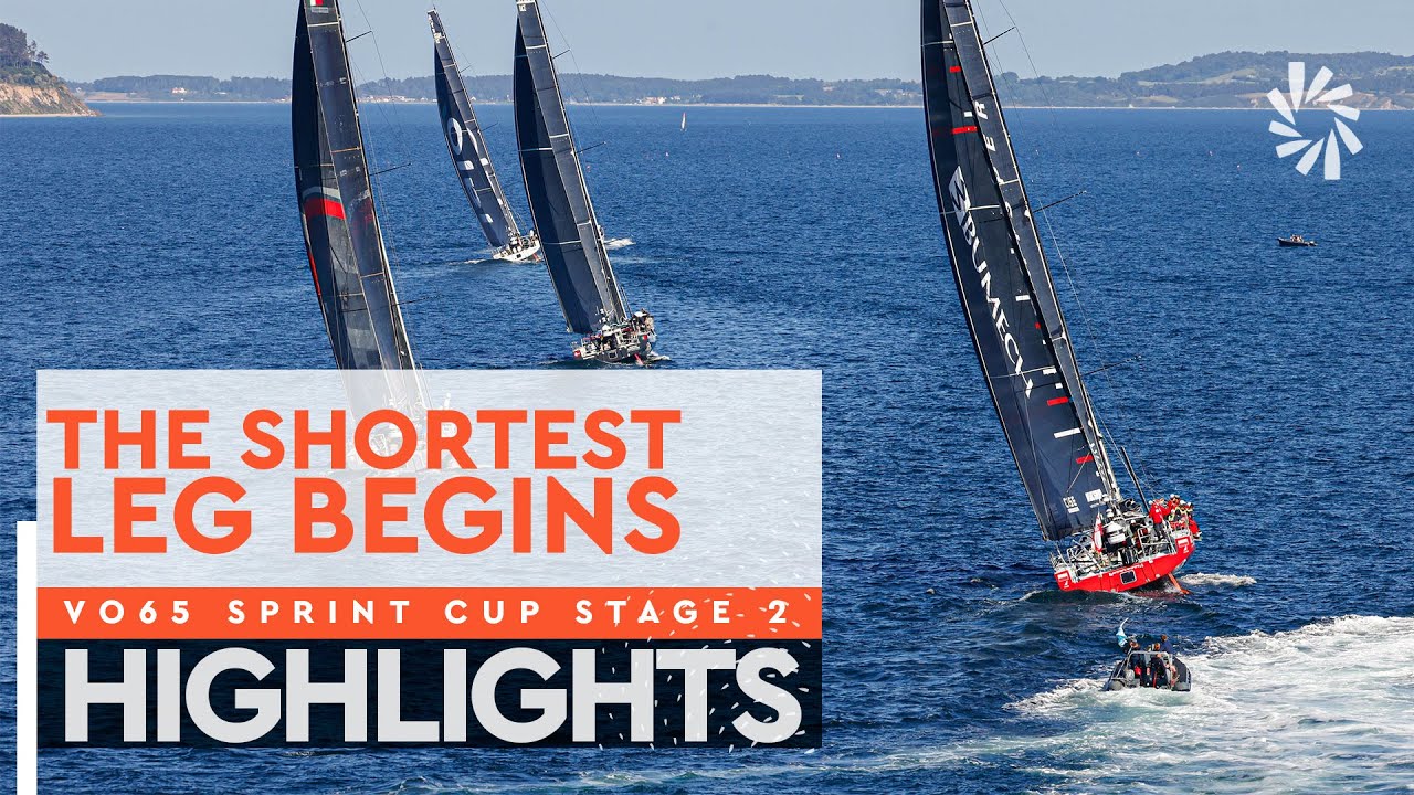 The Teams Are Off In Light Conditions! | VO65 Sprint Stage 2 Start ...