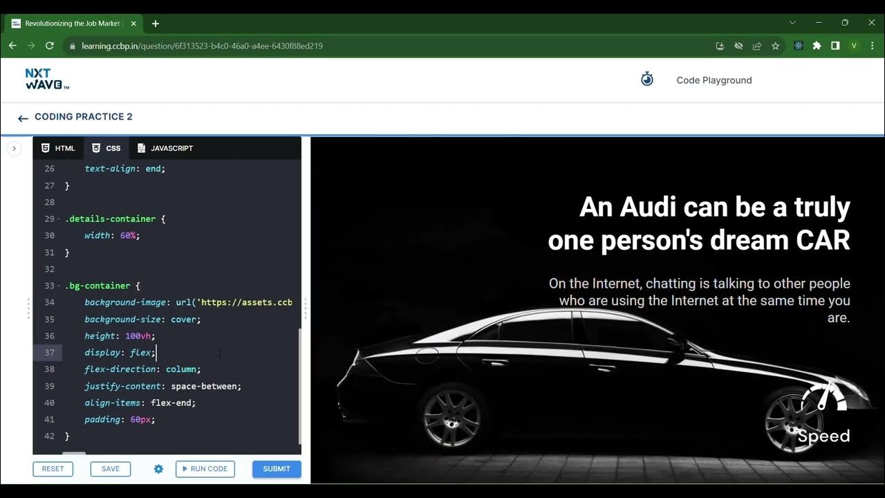 Dream Car Page Coding Practice 2 Css Flexbox Nxtwave Ccbp 4 O Youtube