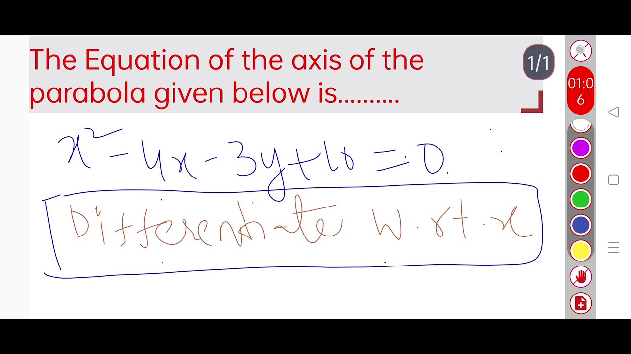 Parabola |Shortcut to find Axis of the Parabola - YouTube