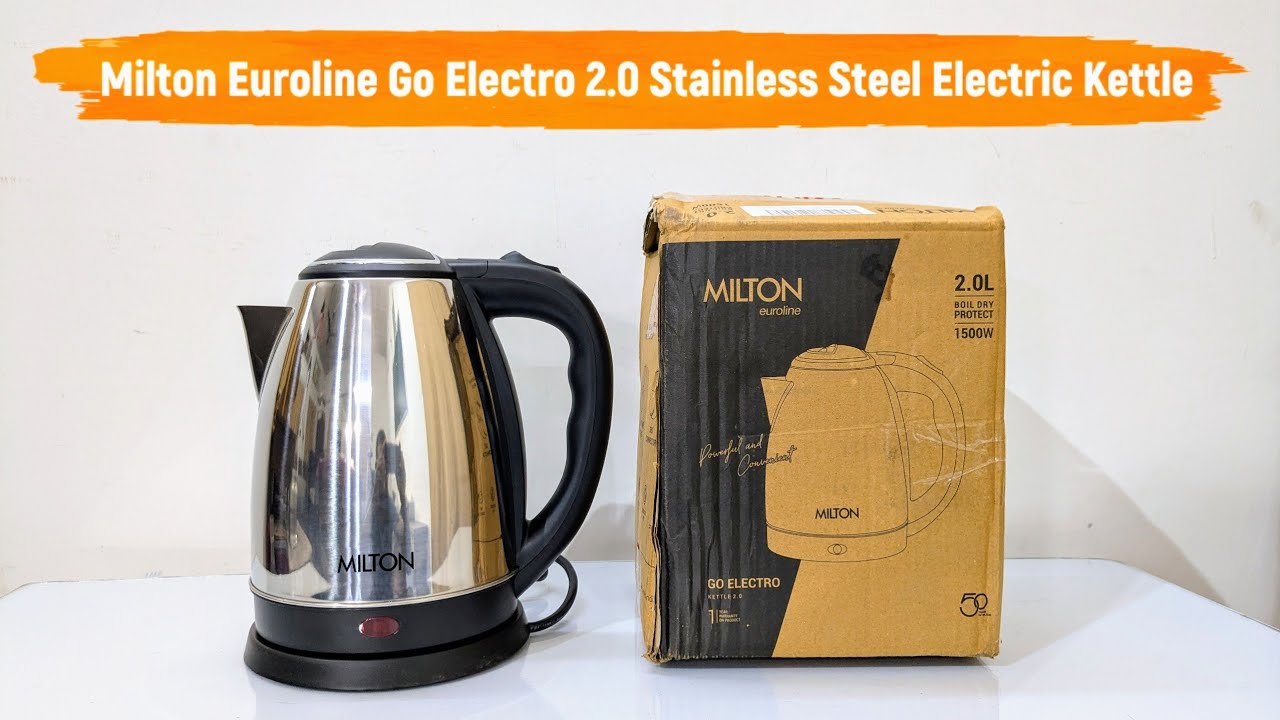 Milton Euroline Go Electro 2.0 Stainless Steel Electric Kettle#indiaunboxed - YouTube