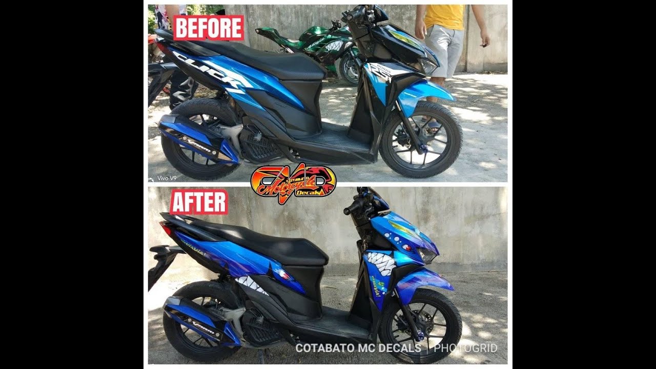 HONDA CLICK 125 FI | BLUE SHARK | COTABATO MC DECALS - YouTube