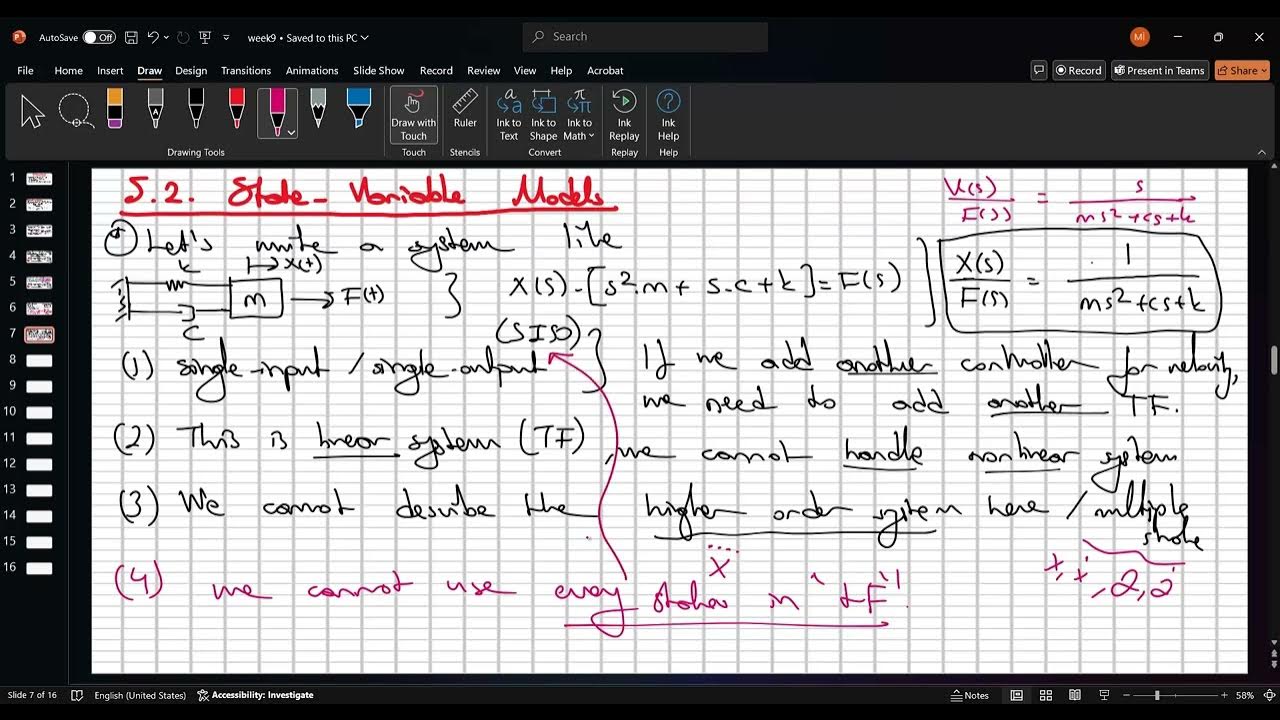 2024/2025 Autumn - System Dynamic - Les 9-2 - State Variable Models - YouTube