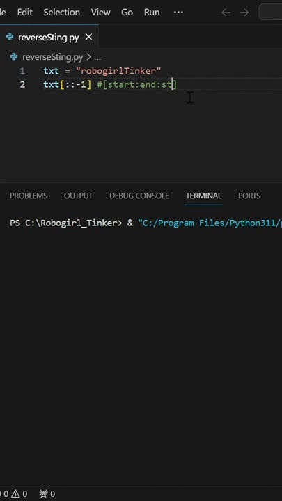 Reverse String in Python #python #interview #codingtutorial #code #pythonprogramming #shorts # ...
