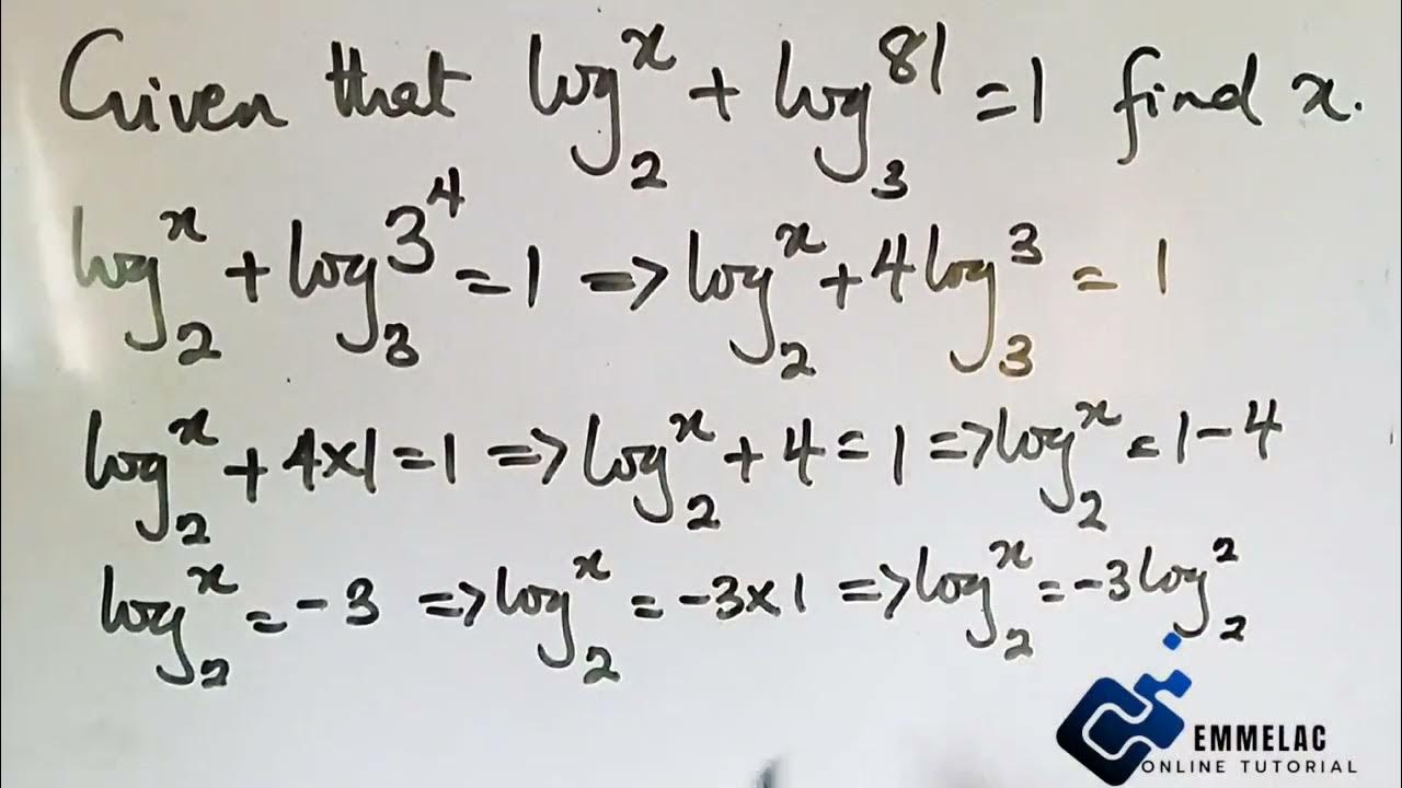 Solving for Unknown Integer in Logarithmic Equation - YouTube