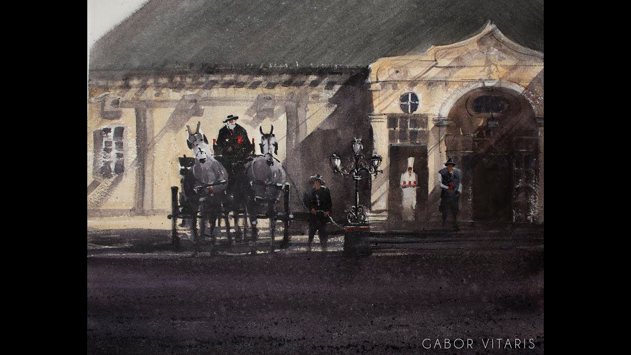 Watercolor Painting Time Lapse 028 - Schloss Halbturn, Burgenland - by ...