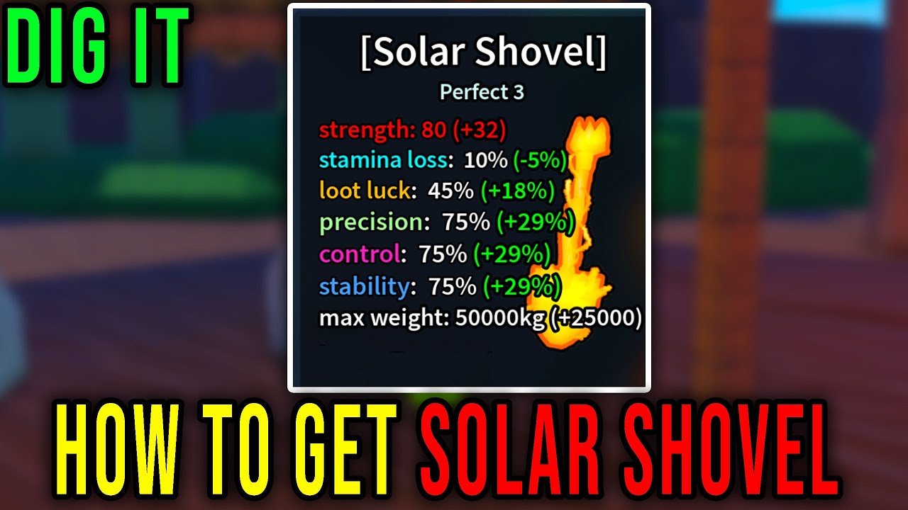 SOLAR SHOVEL & FALLEN STARS - HOW TO GET [DIG IT] - Roblox - YouTube