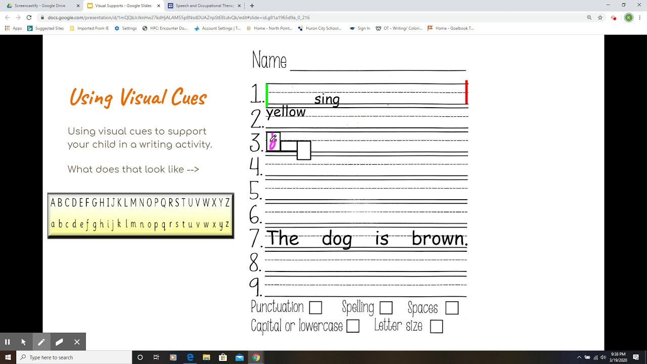 Visual Supports/Cues for Writing - YouTube