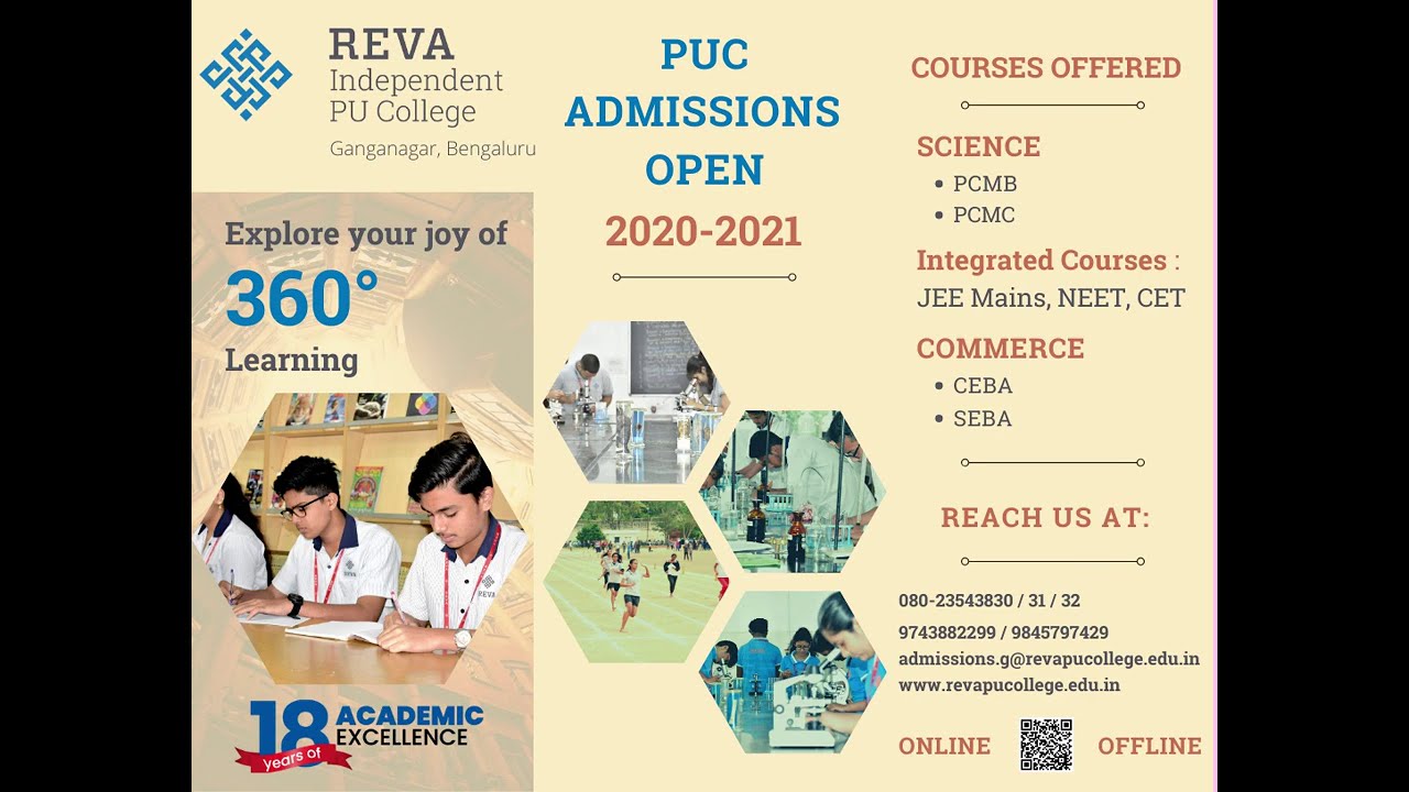REVA Independent PU College, Ganganagar - Admissions Open for I PUC ...