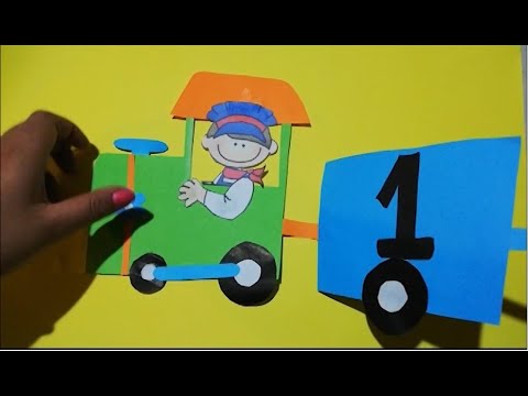 How to make a colored paper TRAIN for school - YouTube