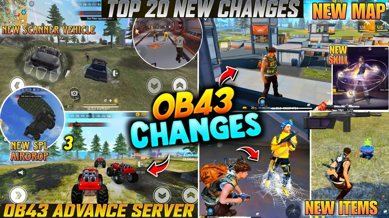 OB43 UPDATE TOP 20 CHANGES | FREE FIRE OB43 ADVANCE SERVER LIVE | OB43 ...