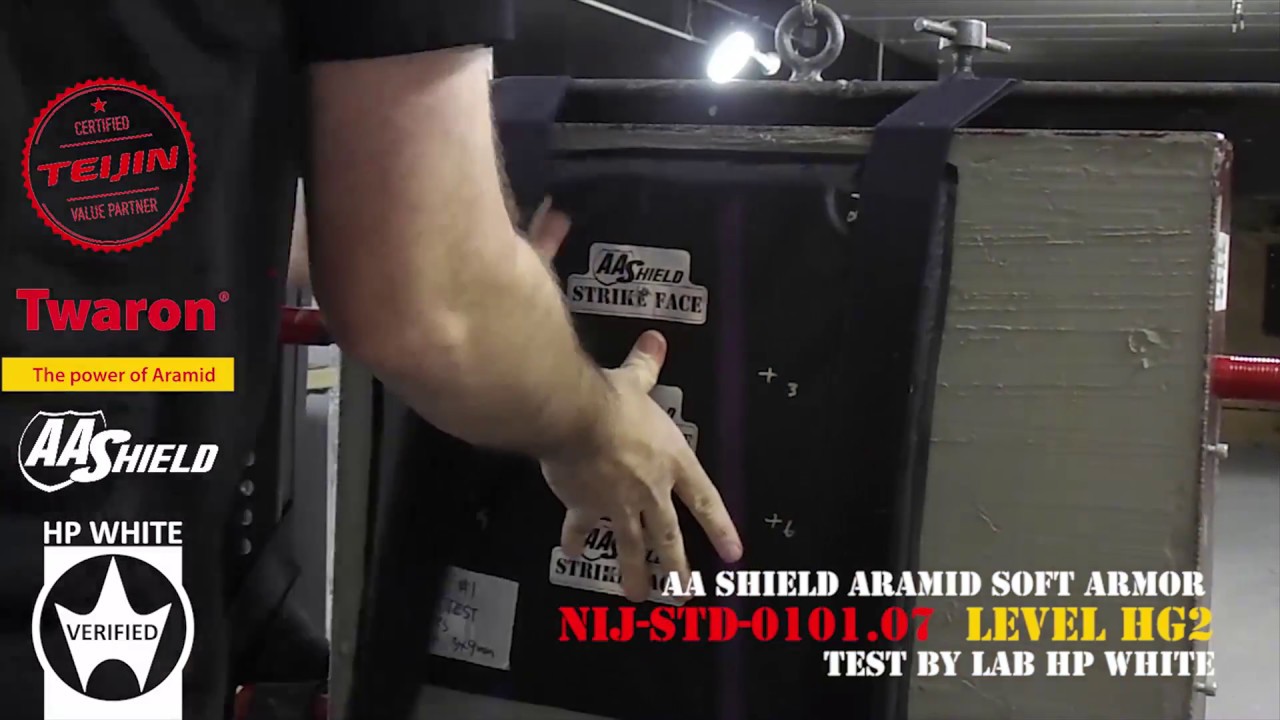 AA Shield Aramid Soft Armor Panel Insert NIJ 0101.07 Level HG2 Bulletproof Plate - YouTube