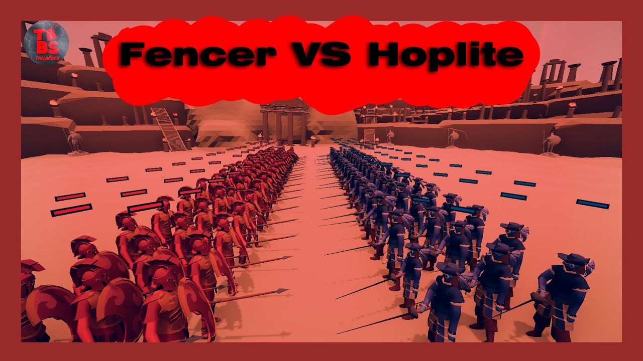 Fencer VS Hoplite totally accurate battle simulator #tabs - YouTube