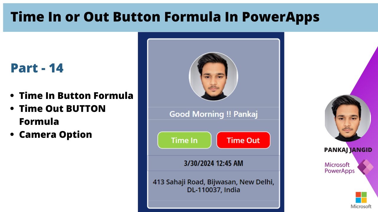 Time IN And Out Button Create with Formula In PowerApps || Part-14 ...