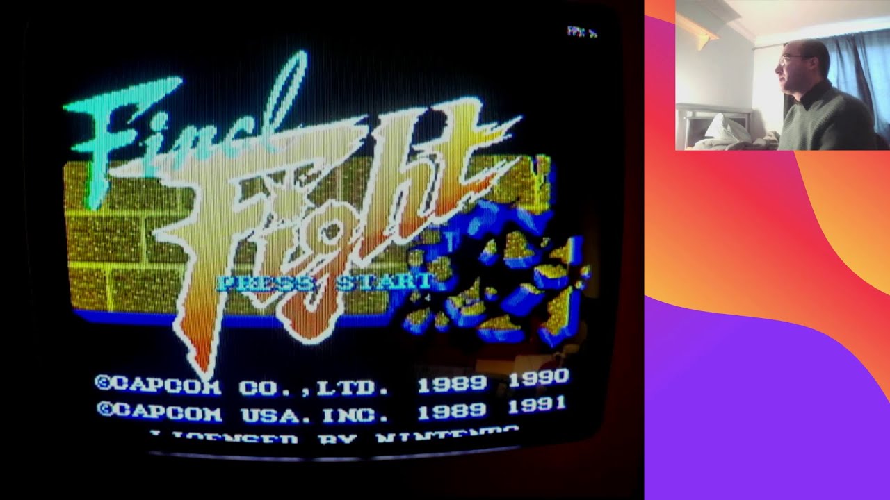 Playing on CRT TV Final Fight Snes - YouTube