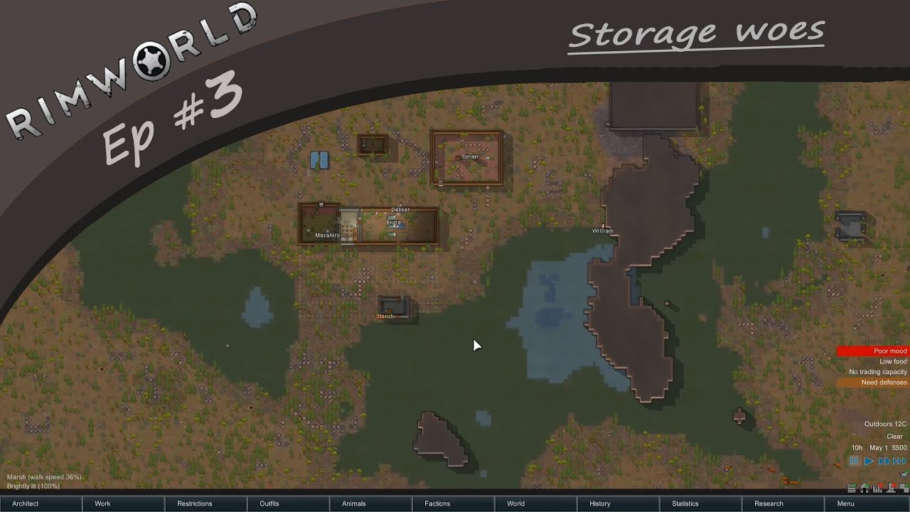 [3] ||Rimworld Playthrough|| Storage woes (Walkthrough part 3) - YouTube