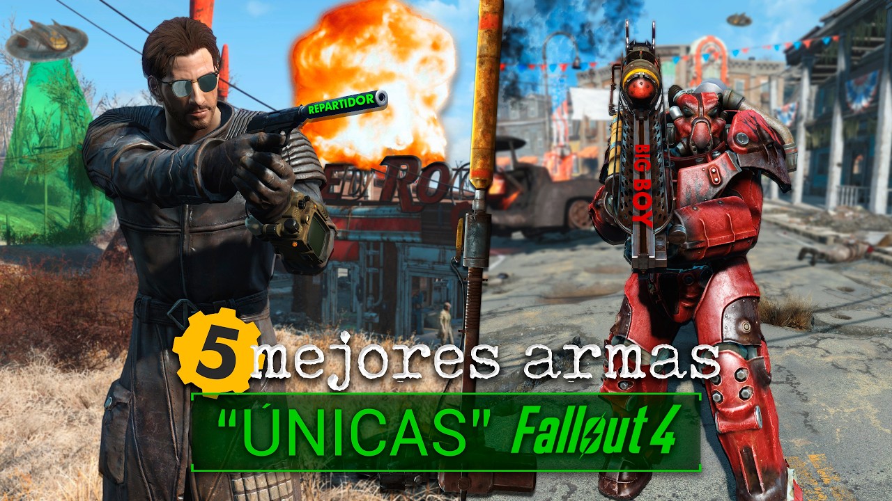5 ARMAS ÚNICAS DE FALLOUT 4 - YouTube