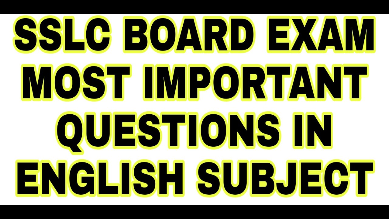 SSLC English Important Questions 2020 10th ENGLISH New Question Paper sslc-english-important-questions-2020-10th-english-new-question-paper