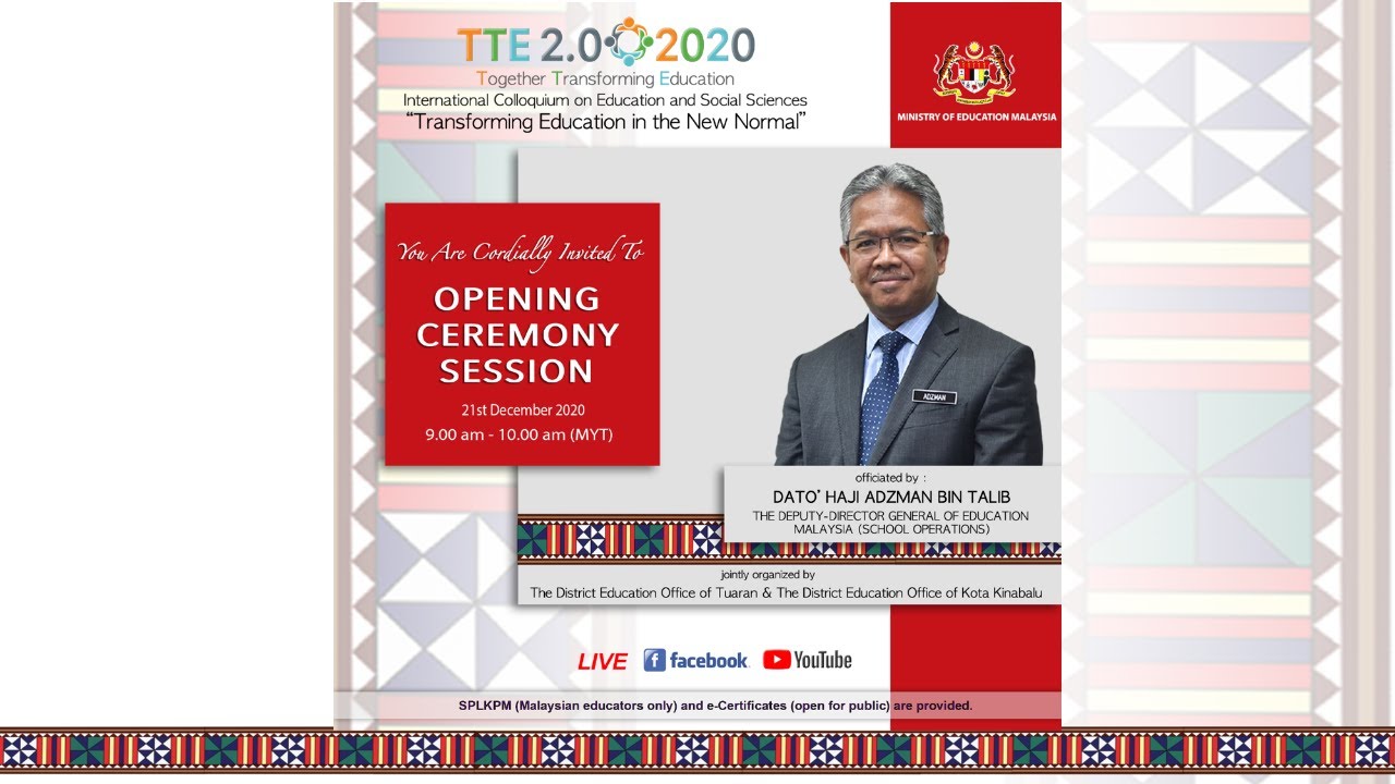 TOGETHER TRANSFORMING EDUCATION TTE 2.0 2020 OPENING CEREMONY & FORUM 1 ...