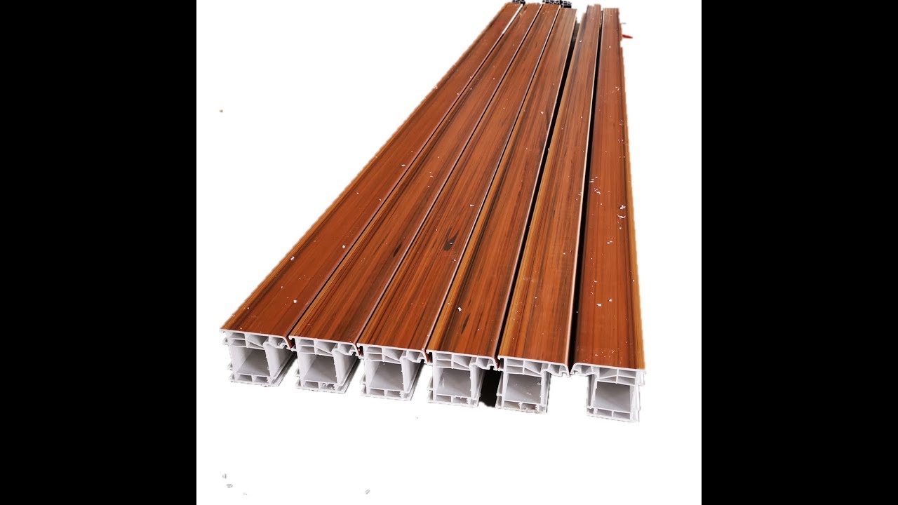 pvc window profile extrusion line with co-extrusion for making wooden ...