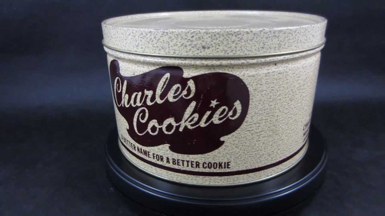 Vintage Charles Cookies chips Tin Can Mountville PA Musser KY - YouTube