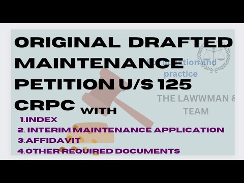 original drafted maintenance petition u/s 125 crpc| with affidavit and ...