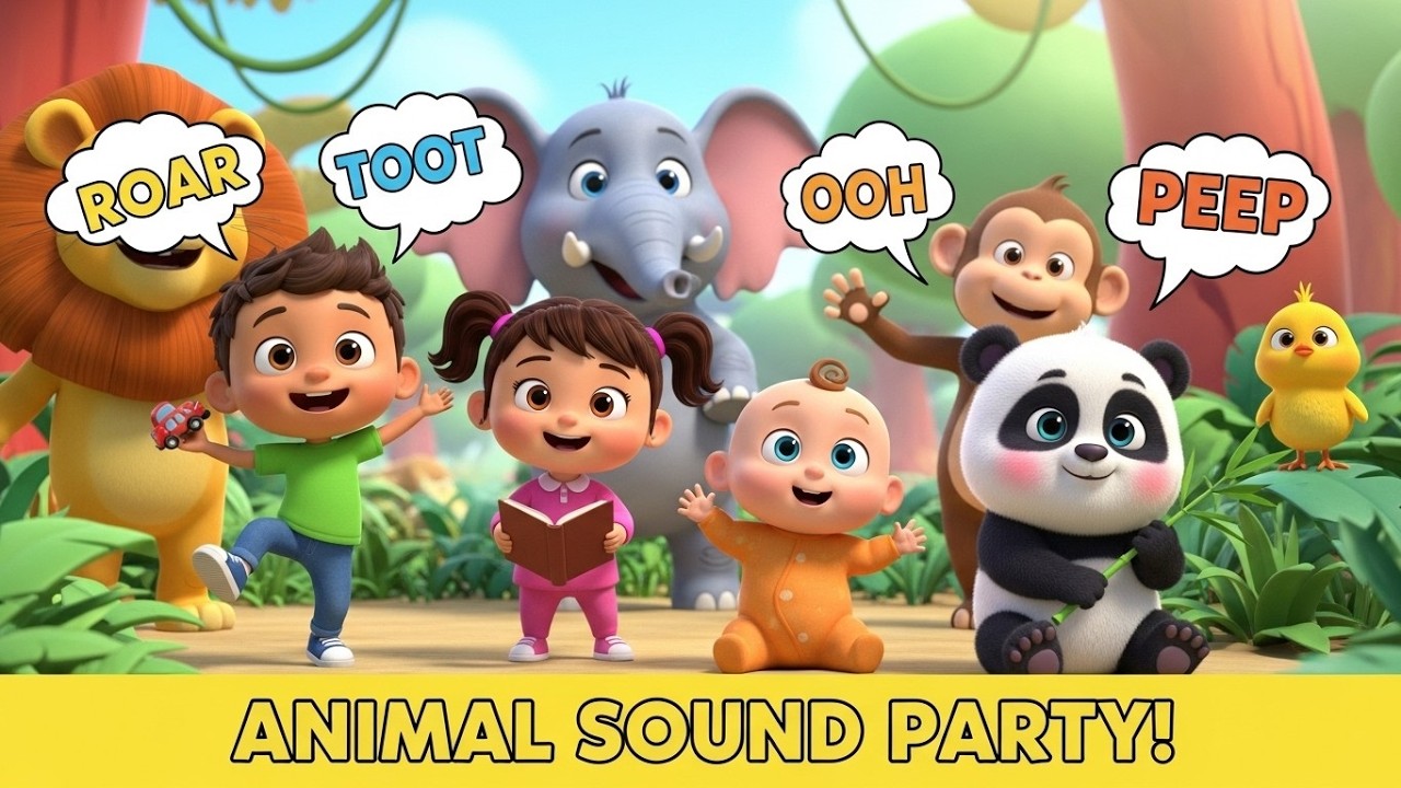 Animal Sound Party Song for Kids | Clap Stomp Jump Animal Sounds | Baby ...