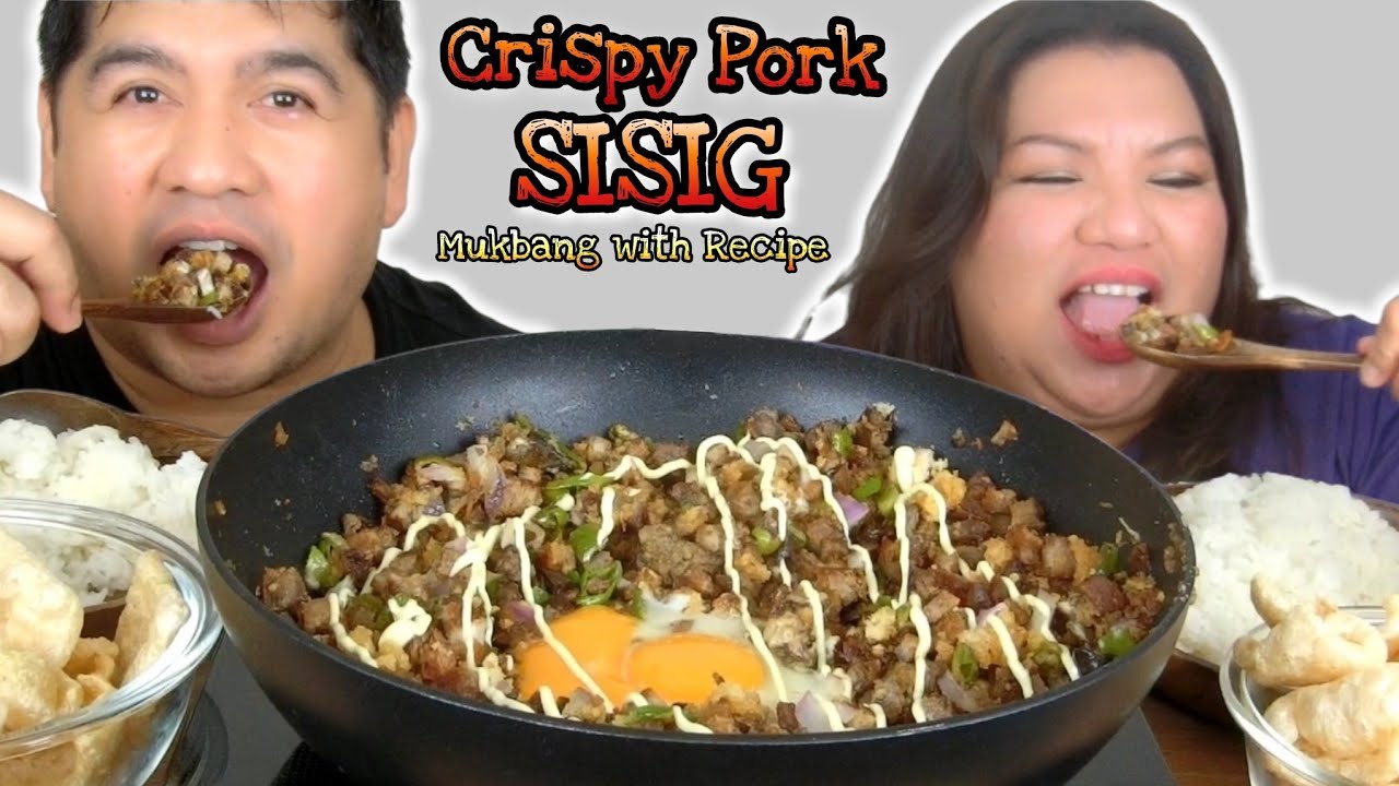CRISPY PORK SISIG MUKBANG with RECIPE - YouTube