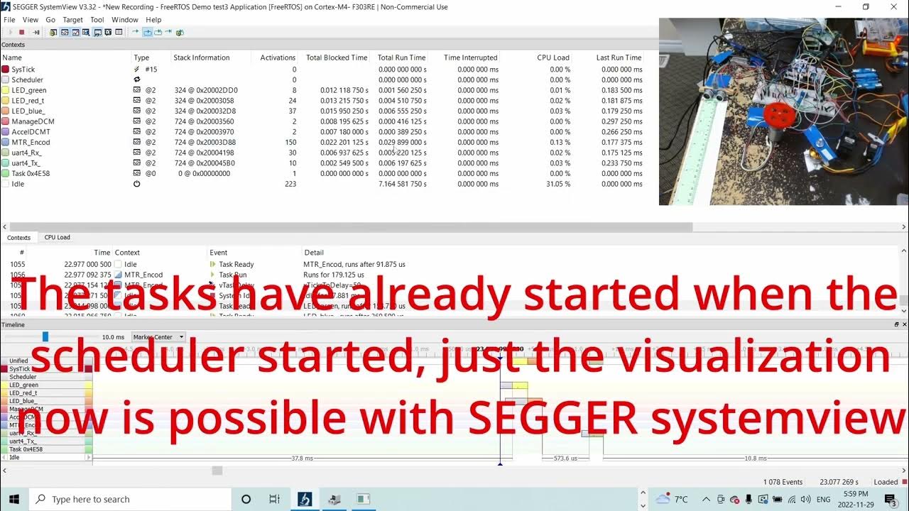 Segger Systemview Demo Freertos On Stm32f303re Youtube