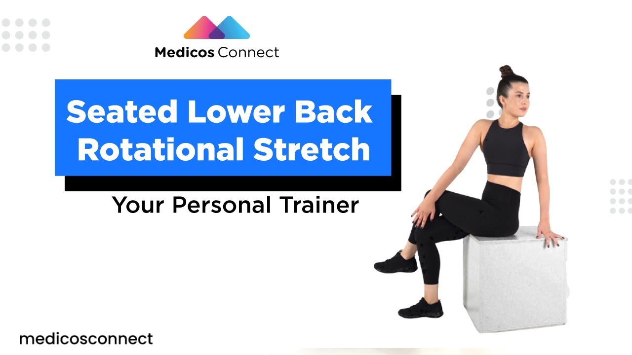 Seated lower back rotational stretch - YouTube