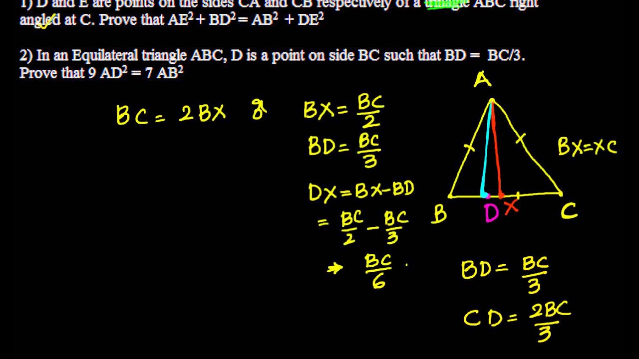 Similar Triangles: Pythagorean Theorem examples 3 - YouTube