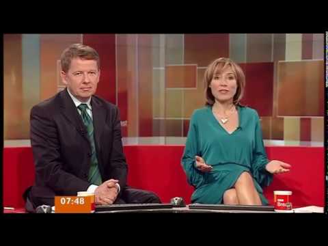 Sian Williams - On Sofa - Leg Crossing - Lite Silk Dress