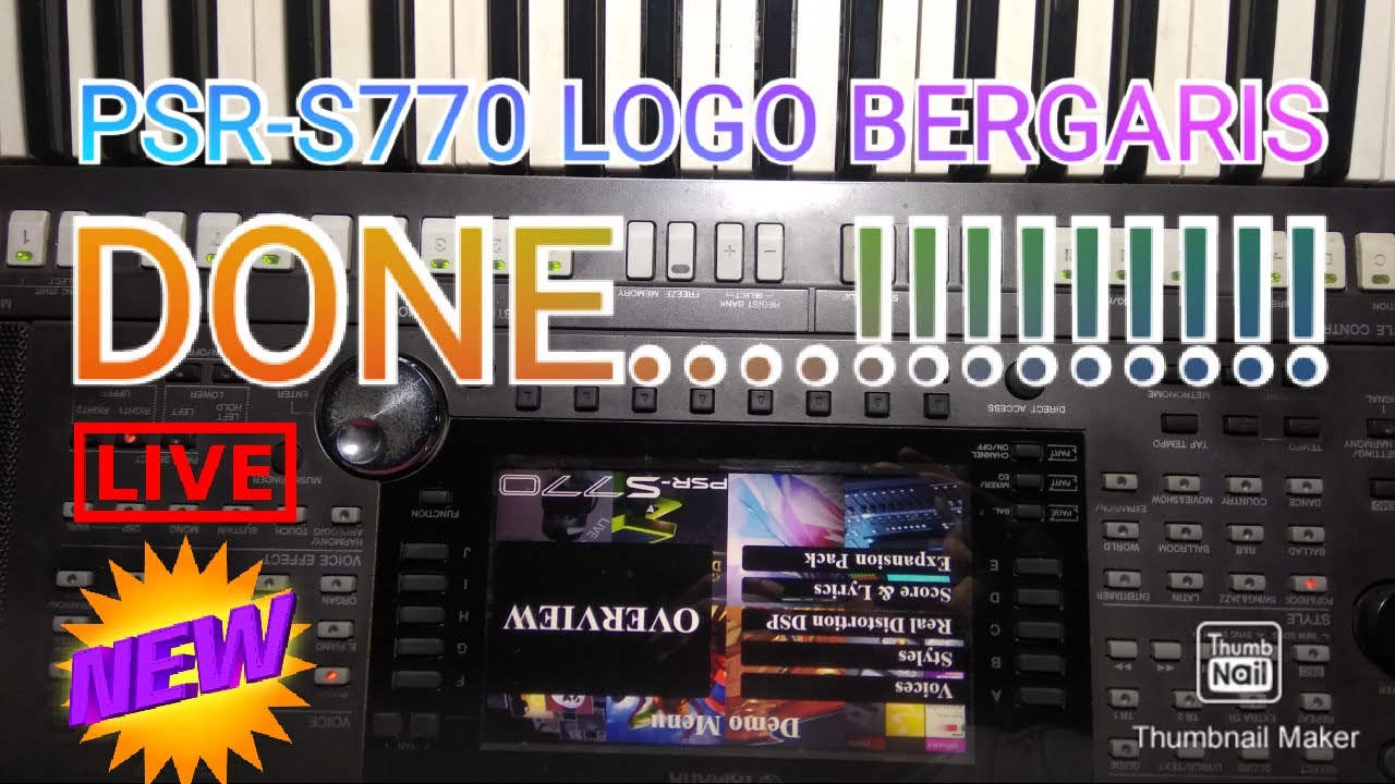 YAMAHA PSR-S770 TAMPIL LOGO BERGARIS PECAH - YouTube