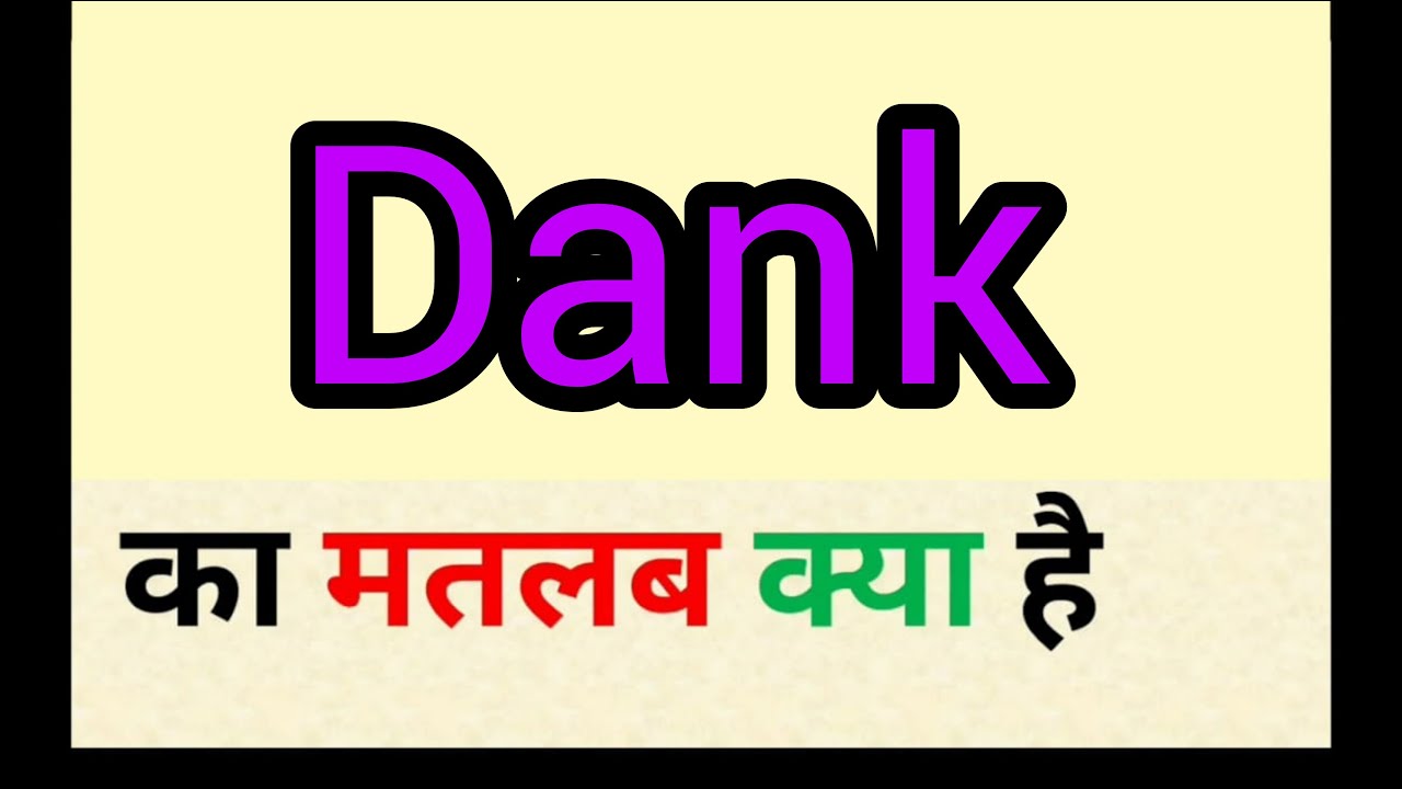 Dank meaning in hindi || dank ka matlab kya hota hai || word meaning ...
