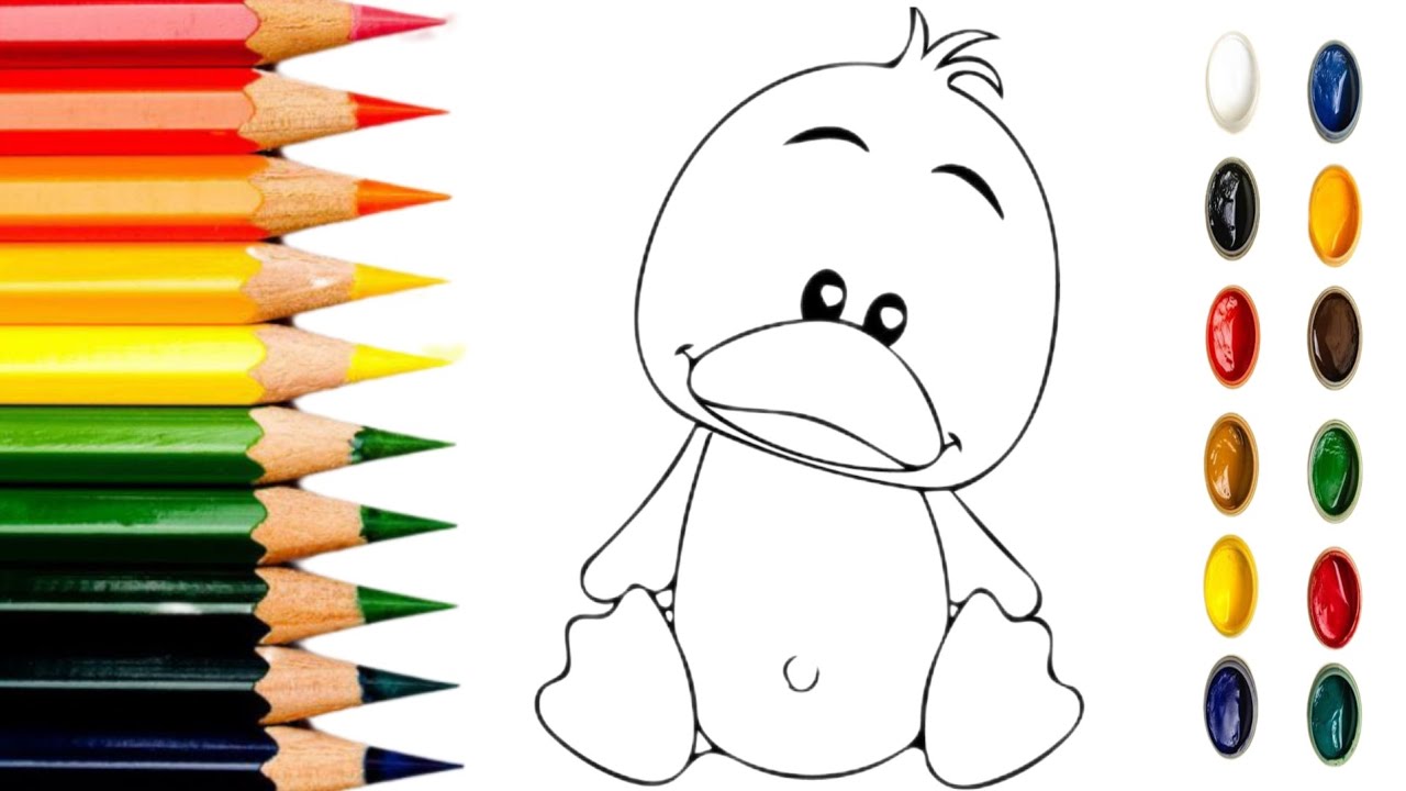 Duck 🦆🦆🦆 How to colouring duck 🦆🦆 simple colour for kids and toddler ll ...