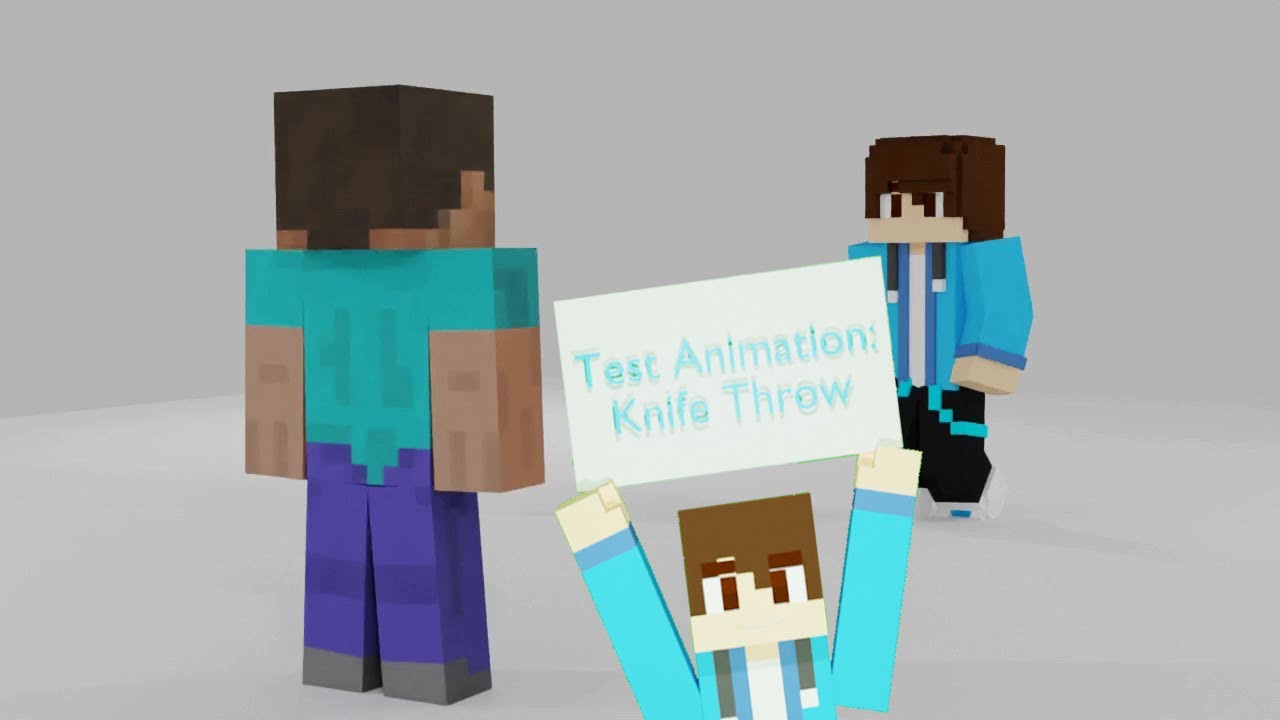 Test Animation - Knife Throw - Minecraft Blender Animation - YouTube
