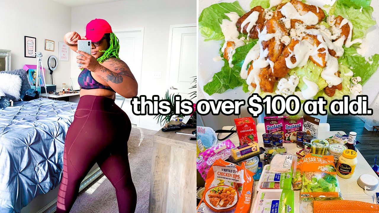 What Over 100 Gets You At Aldi Healthy Budget Grocery Haul Youtube