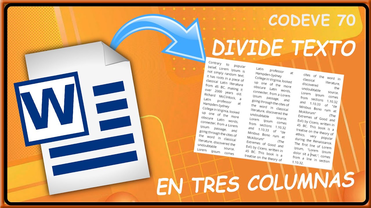 Dividir un Texto en tres Columnas Word - YouTube