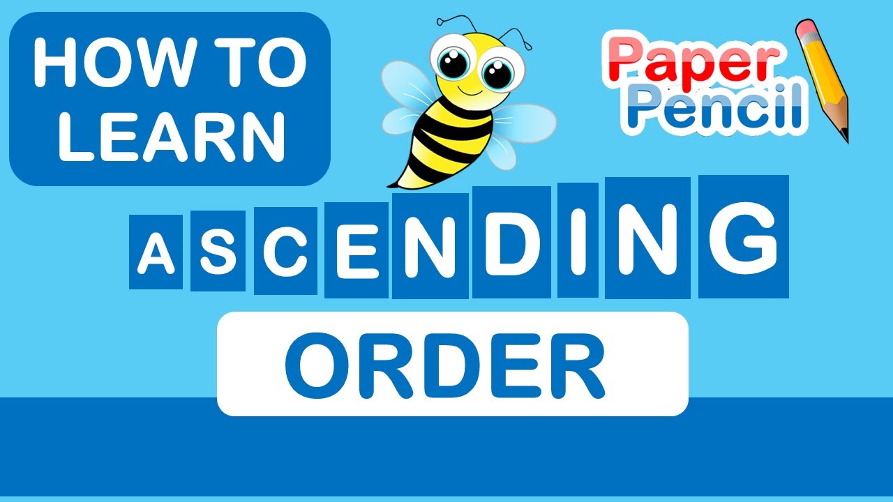 ASCENDING ORDER ASCENDING ORDER FOR KIDS HOW TO LEARN ASCENDING