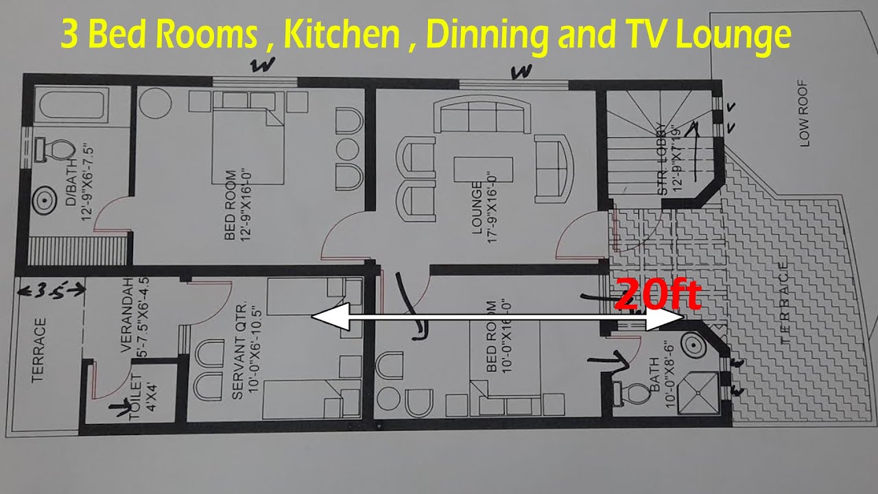 27 x 65 House Plan with Front Elevation Design - YouTube