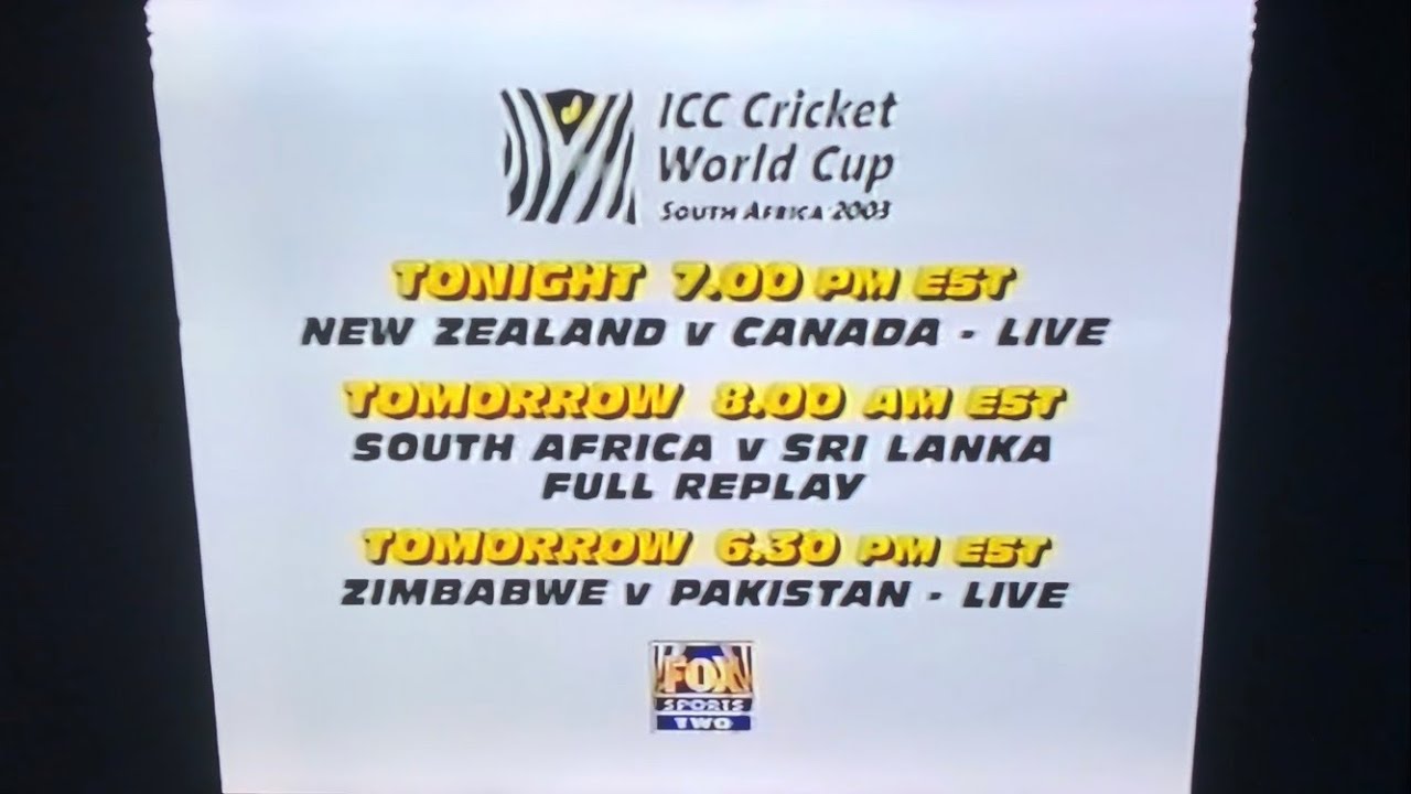 Fox Sports Australia ICC Cricket World Cup 2003 Promo - YouTube
