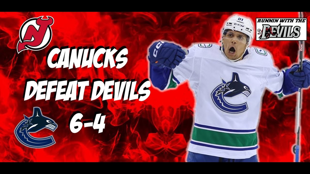 NJ Devils Fall To Canucks 6-4 - YouTube