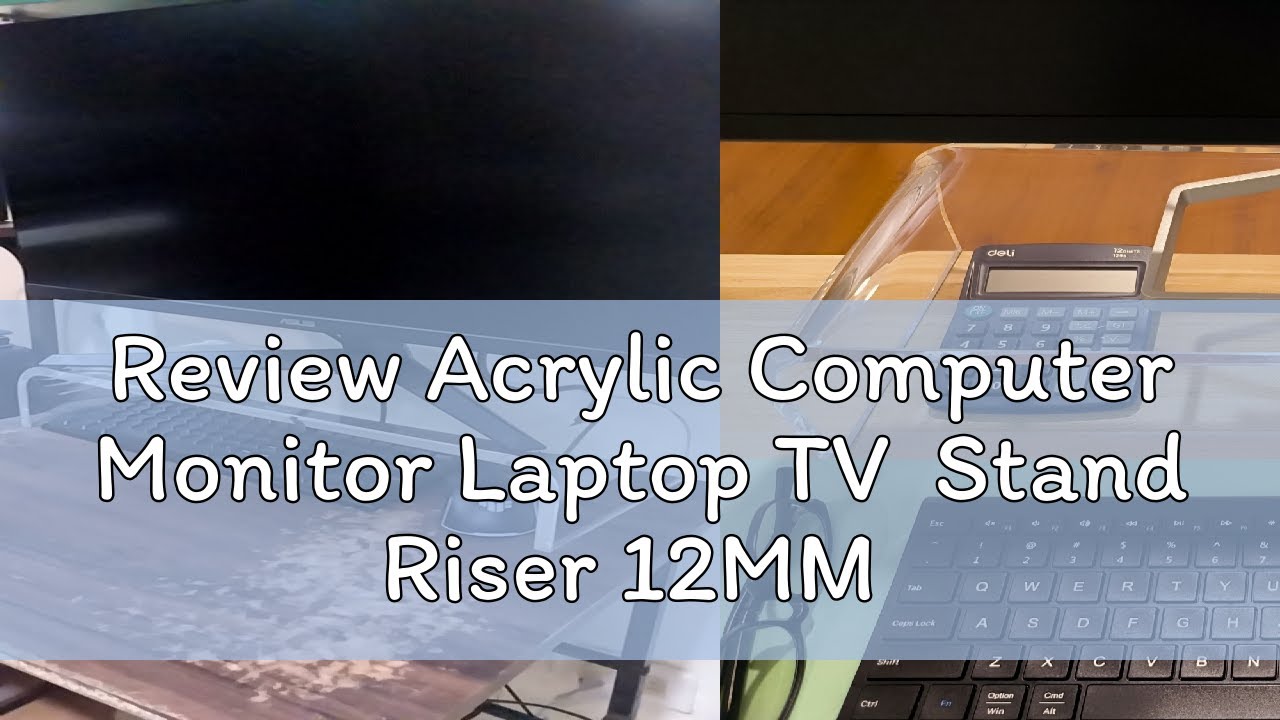 Review Acrylic Computer Monitor Laptop TV Stand Riser 12MM Thickness ...