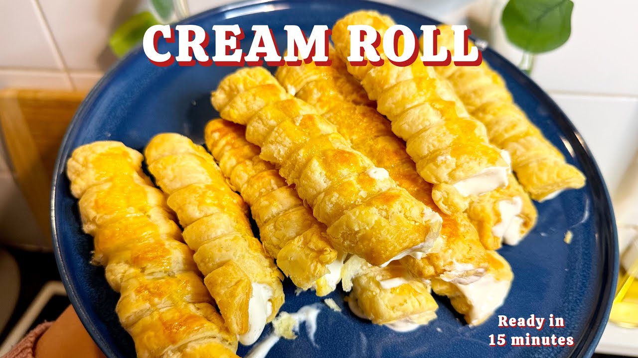 Cream Roll Recipe Without Mold | How to Make Cream Roll | Bakery Style ...