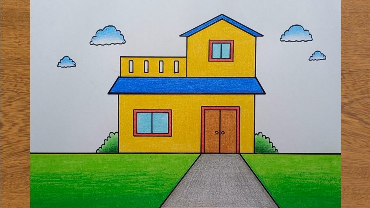 How to draw a house || Drawing a house for beginners - YouTube