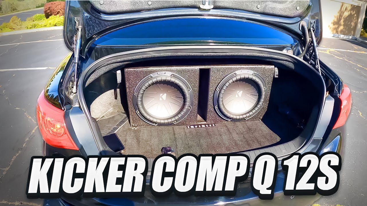 I ADDED TWO 12" KICKER COMP Q SUBWOOFERS IN MY INFINITI Q50! - YouTube