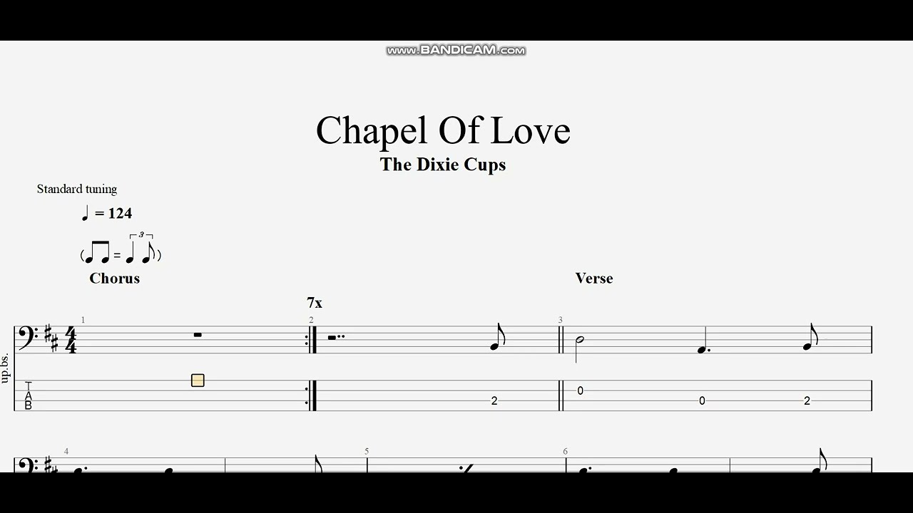 The Dixie Cups - Chapel Of Love (bass tab) - YouTube