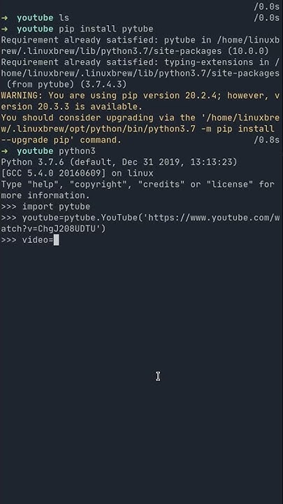 Download a Youtube video - 1 Minute Python Tutorial #shorts - YouTube
