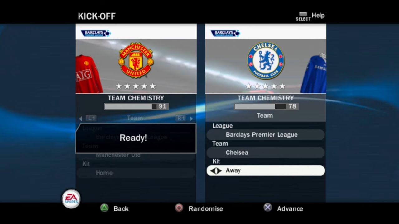 FIFA 09 (PS2) Gameplay - Manchester United vs Chelsea - YouTube