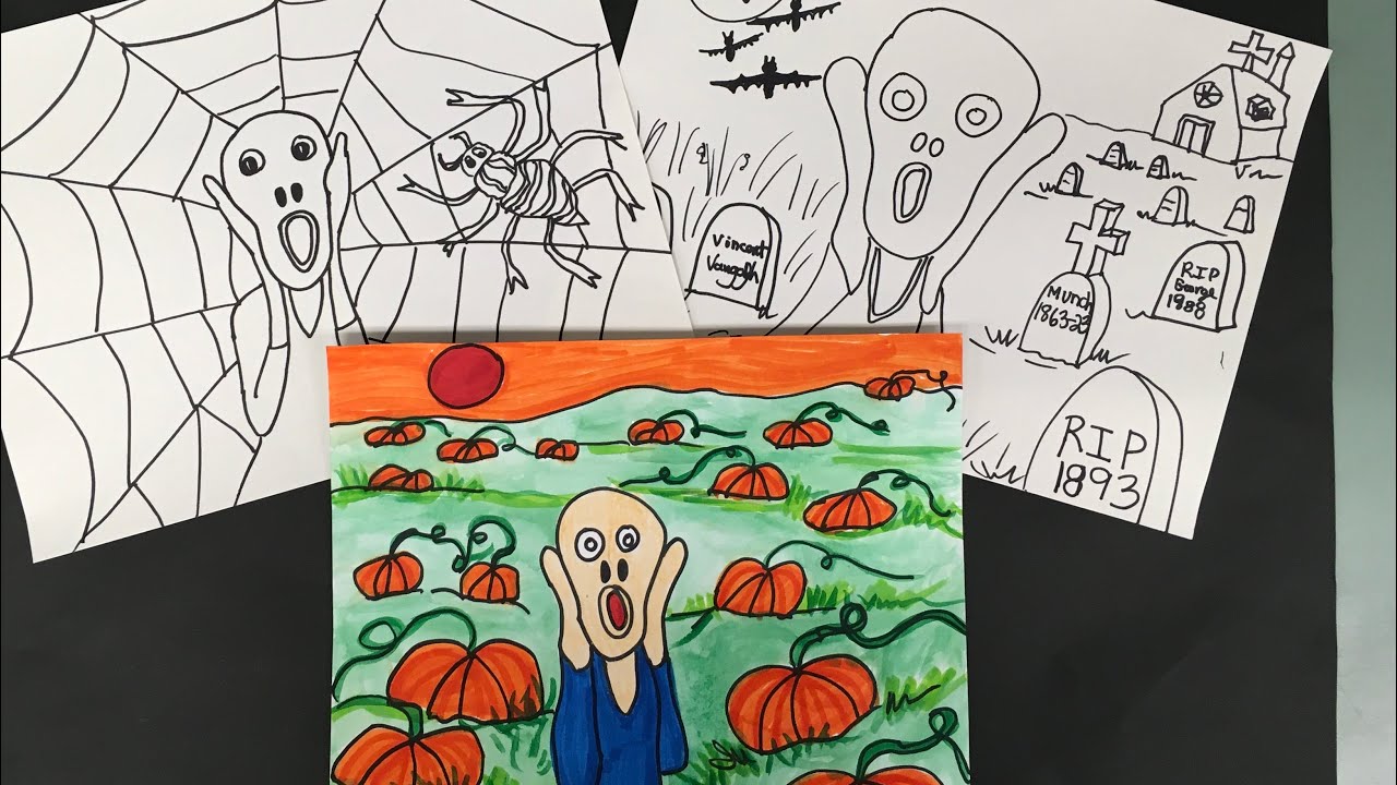 Draw Your Own Spooky "Scream" by Edvard Munch - YouTube