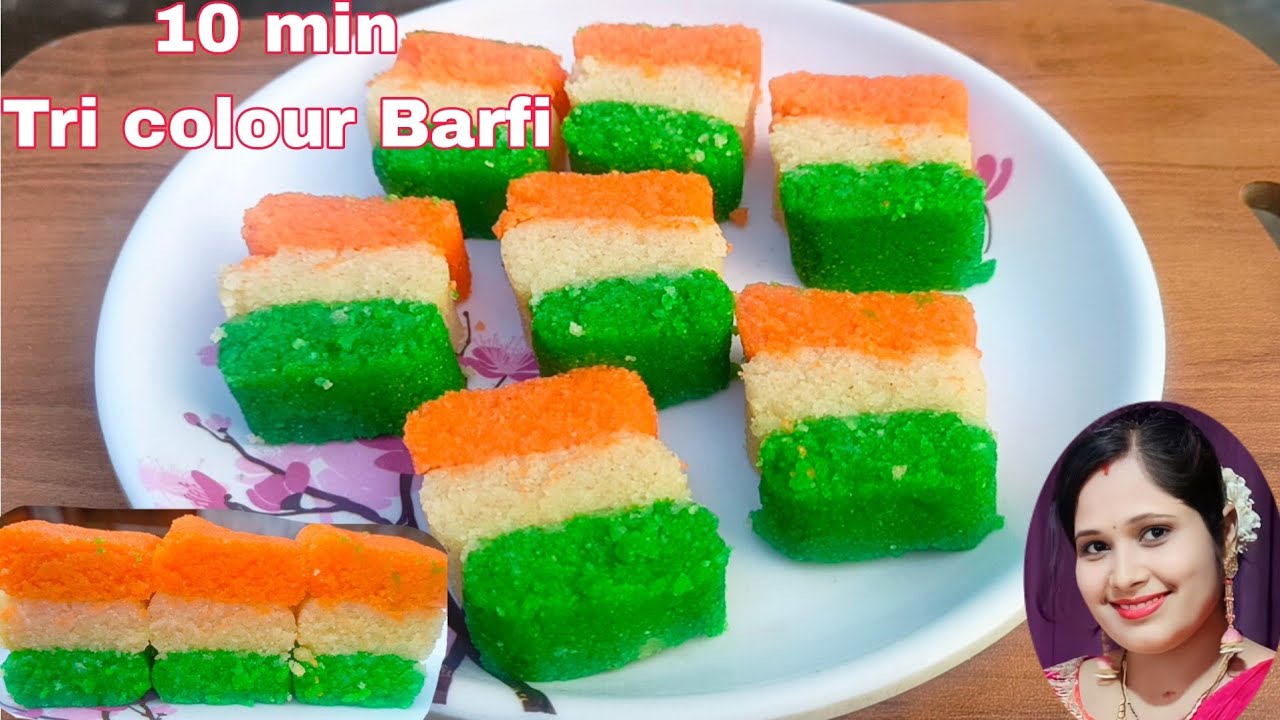 10 min Tri colour Barfi recipe for Republic day celebration || kids ...